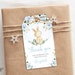 EDITABLE Boy Bunny Favor Tag Bunny Baby Shower Gift Tags Easter Floral ...