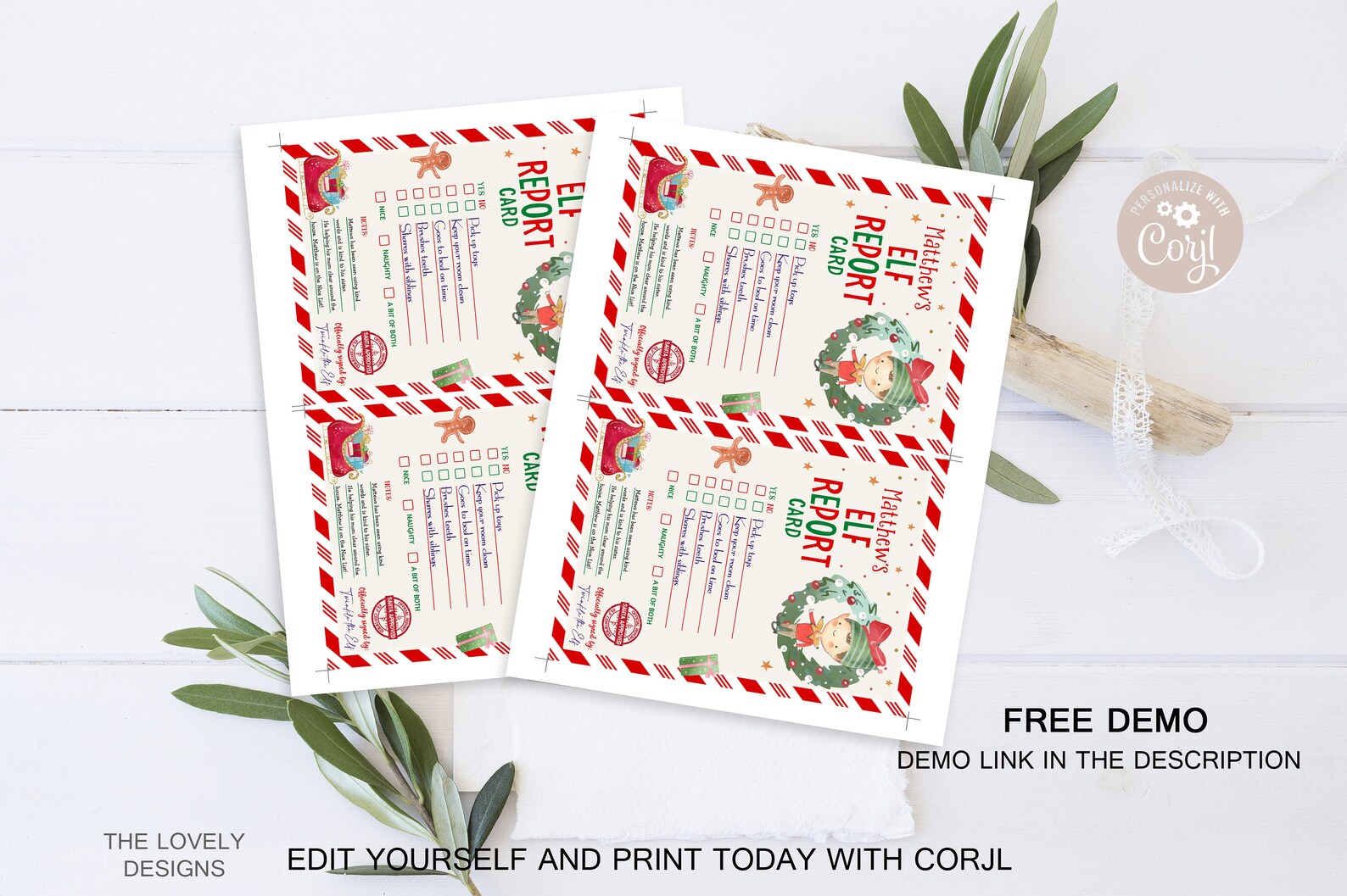 EDITABLE Elf Report Card Christmas Elf Report Card Template Santa Claus ...
