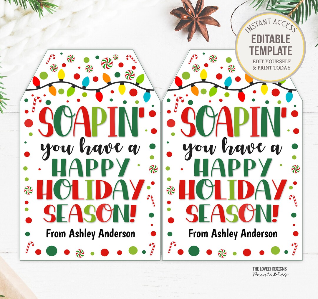 Soapin You Have a Merry Christmas Tags Holiday Soap Gift Appreciation ...