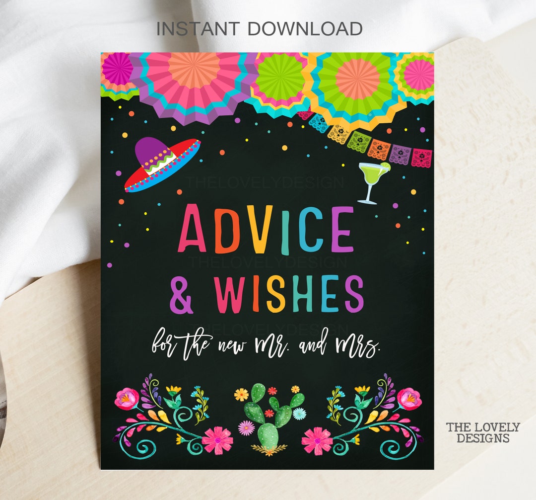 Fiesta Advice and Wishes for the New Mr. and Mrs. Sign Fiesta ...