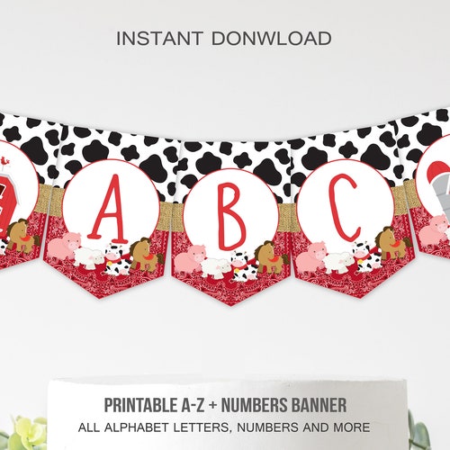 Farm Barnyard Birthday Banner - Etsy