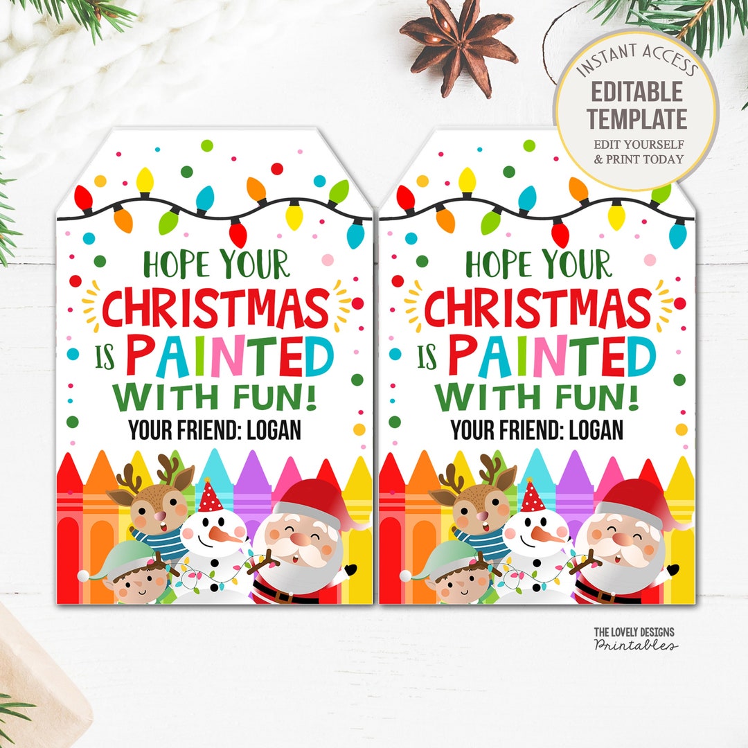 Christmas Paint Gift Tag Holidays is Painted With Fun Paint Tag Winter ...