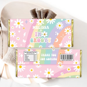 EDITABLE Dos Groovy Candy Bar Wrapper Groovy 2nd Birthday Party Favors ...