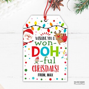 Christmas Gift Tags, Doh Christmas Tag Printable Holiday Kids Classroom ...