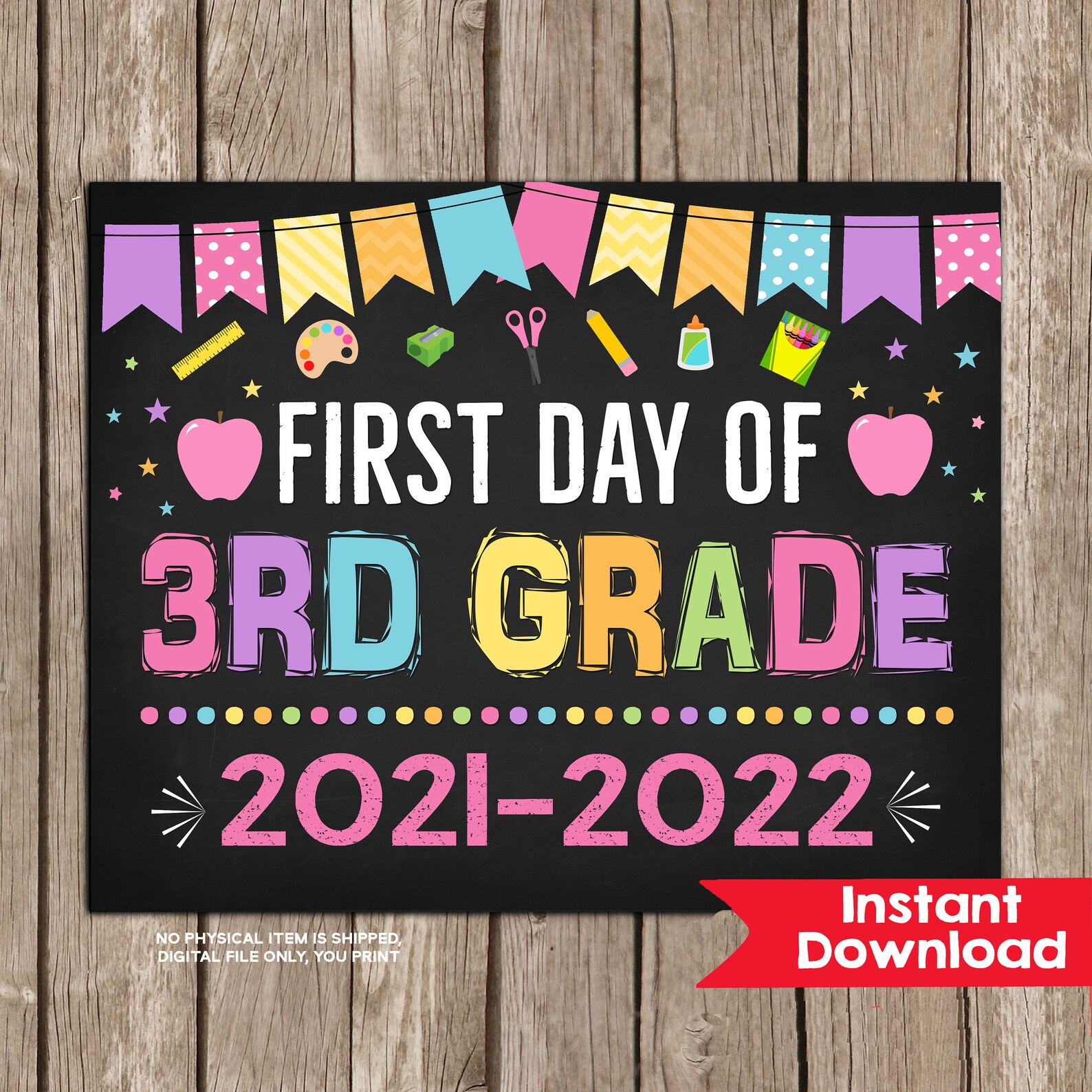 Girl First Day of 3rd Grade Sign First Day of Third School | Etsy