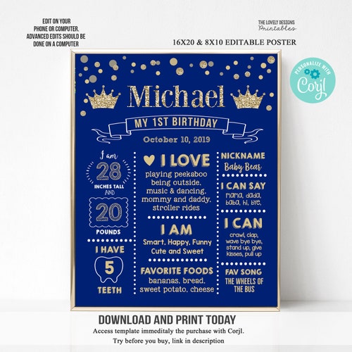 Crown Prince Chocolate Wrapper Royal Blue Gold 1st Birthday - Etsy