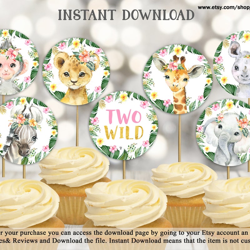 Zoo Cupcake Topper - Etsy