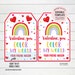 Rainbow Valentine's Gift Tag You Color My World Valentine Crayons ...