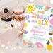 Editable Splash Into Six 6th Birthday Pool Party Invitation Splish ...