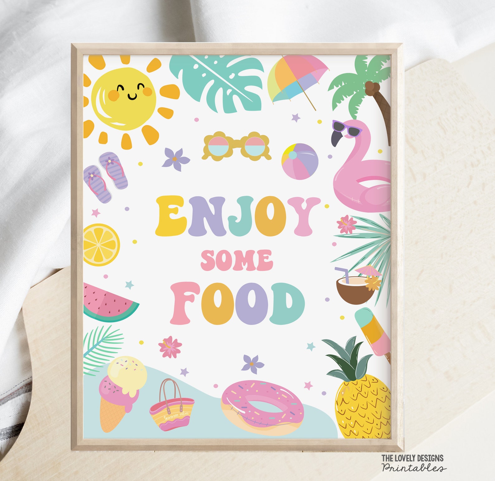 Pool Splash Enjoy Some Food Sign Pool Party Splish Splash Girly ...
