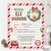 EDITABLE Elf Warning Letter Official Elf Warning Elf Behavior Letter ...