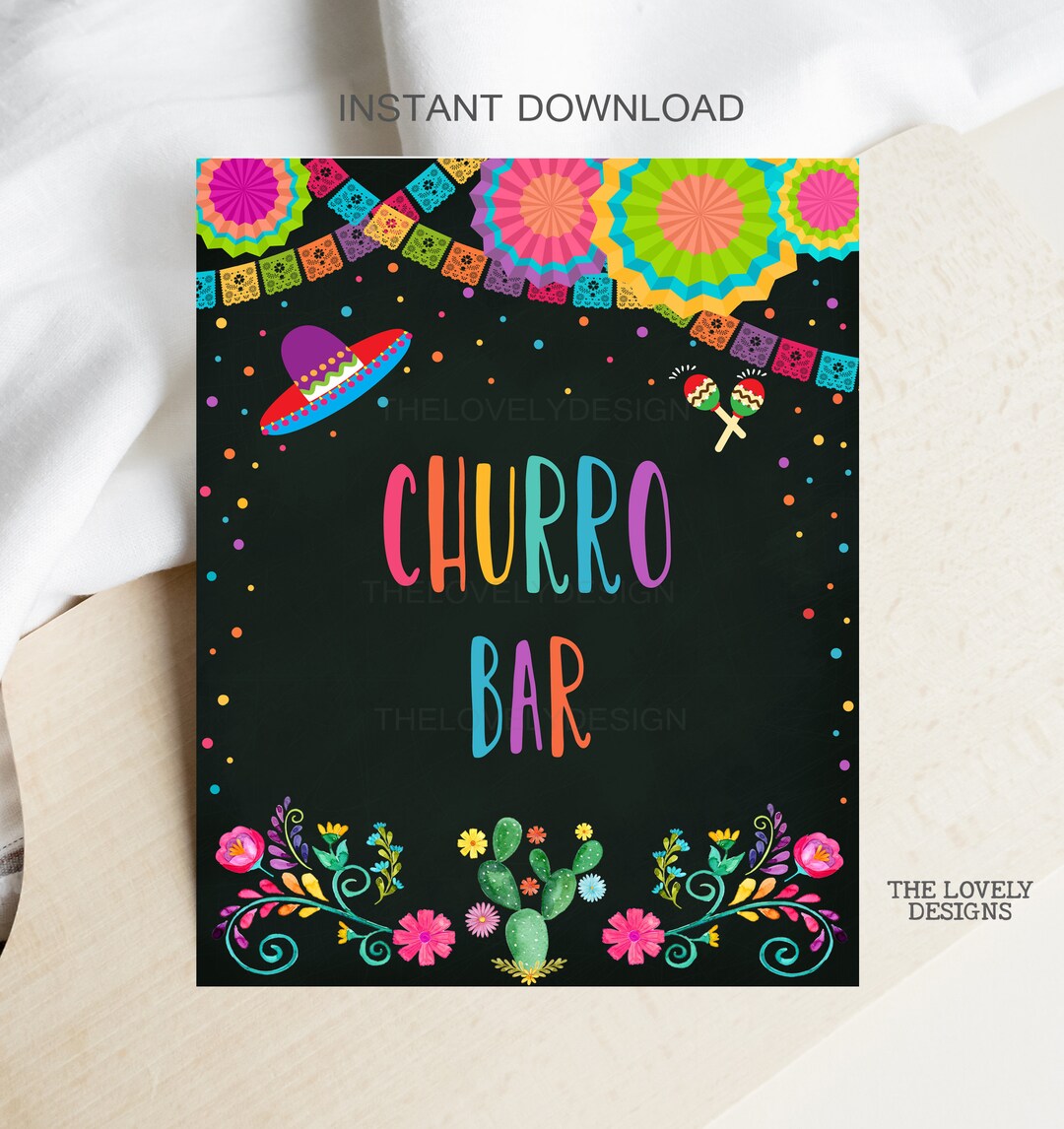 Fiesta Churro Bar Sign Fiesta Birthday Chalkboard Sign Fiesta Mexican ...