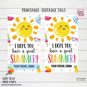 Have a Great Summer Gift Tag Teacher Appreciation End of School Year ...