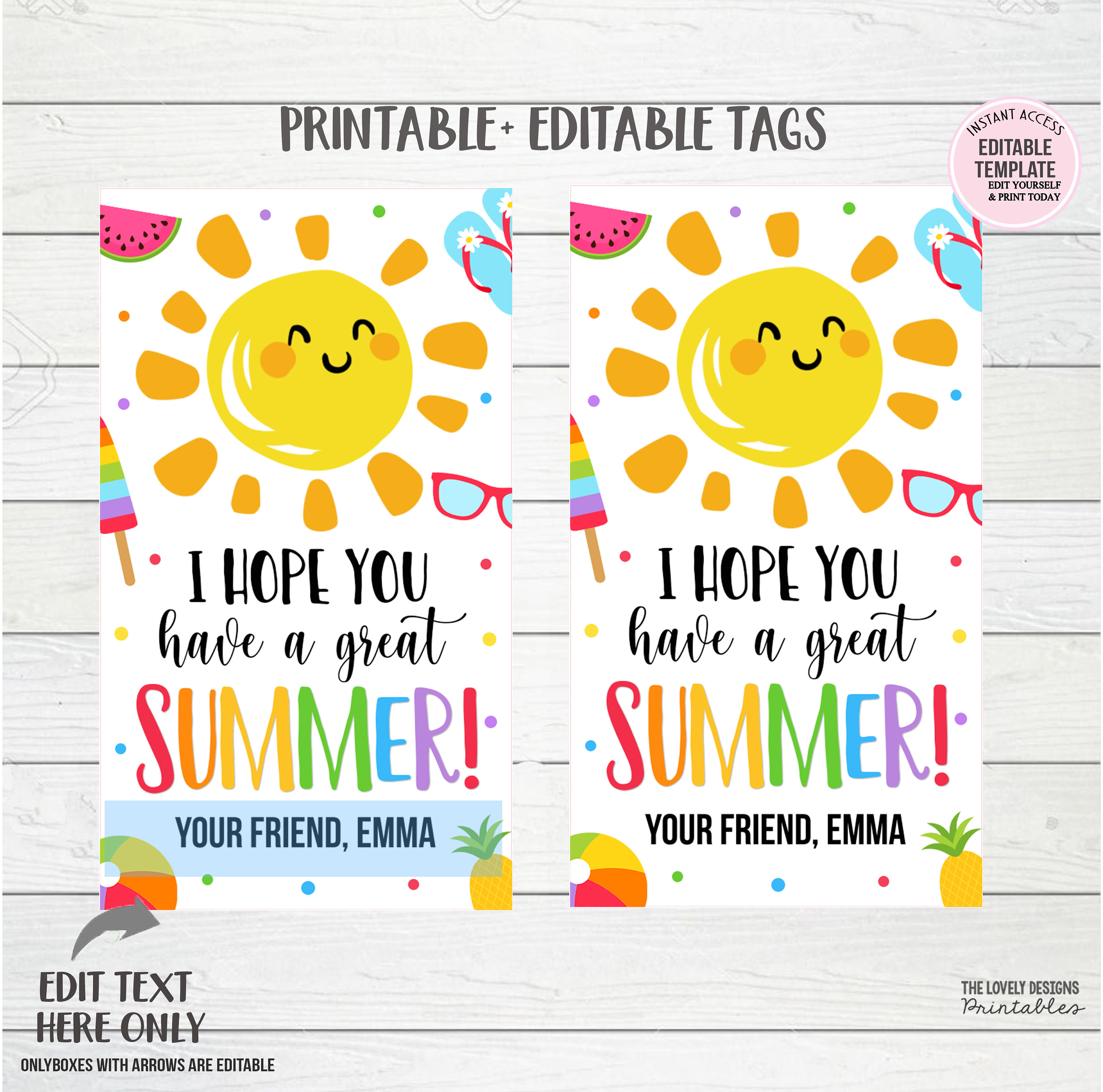 Have a Great Summer Gift Tag Teacher Appreciation End of School Year ...