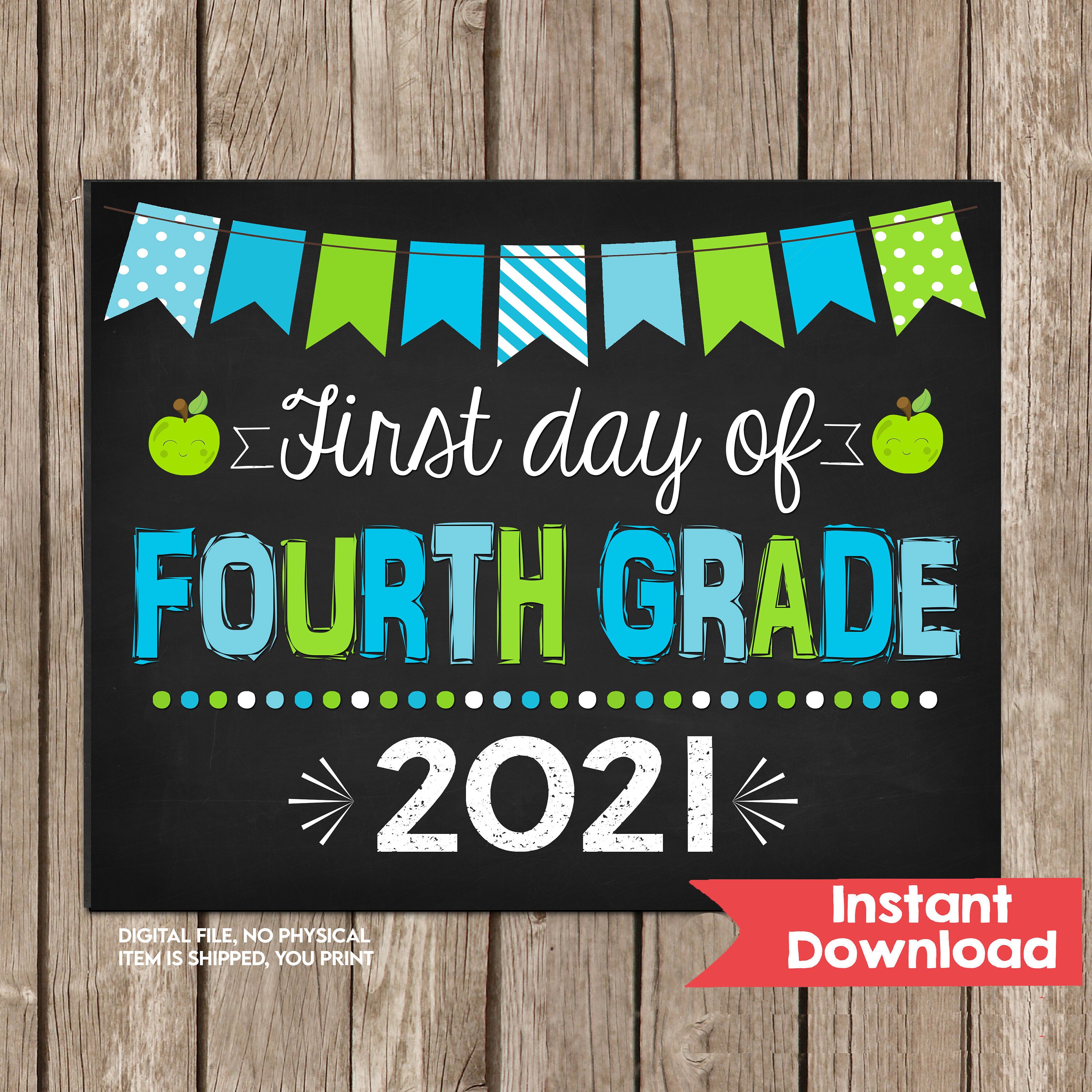 Boy First Day of Fourth Grade Sign First Day of 4th School | Etsy