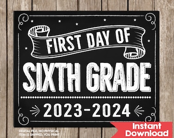 First Day of 6th Grade Sign First Day of School Sign - Etsy