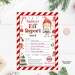 Editable Girl Elf Report Card Christmas Elf Report Card Santa Claus Elf ...