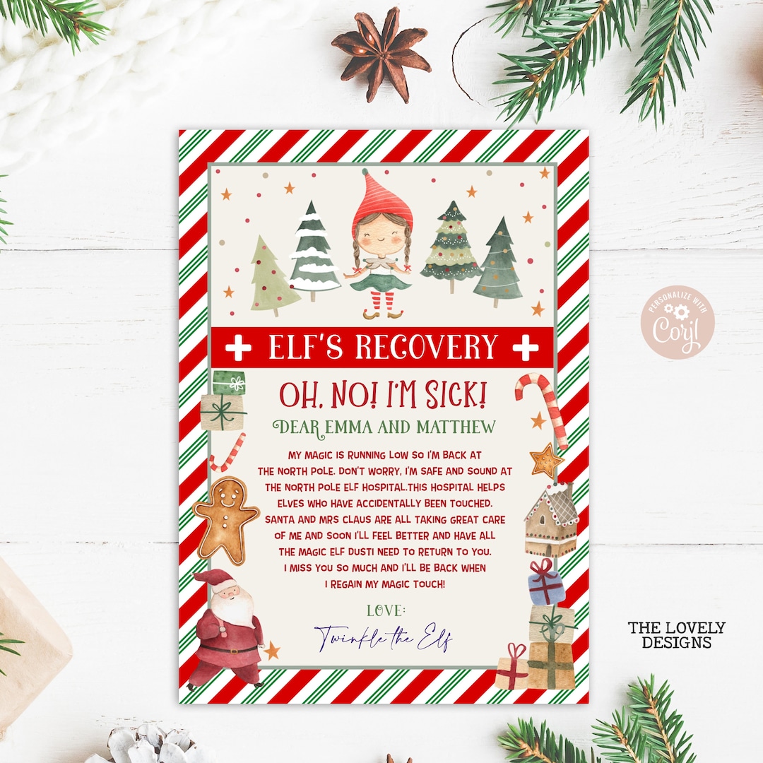 Editable Girl Elf Report Card Christmas Elf Report Card Santa Claus Elf ...