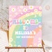 EDITABLE Daisy Groovy Welcome Sign Groovy Birthday Rainbow Pink Purple ...