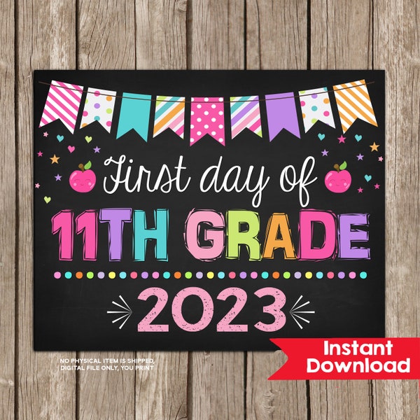 First Day 11th Grade - Etsy