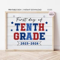 PRINTABLE Boho First Day of Ninth Grade, Aesthetic Hello Freshman Year ...