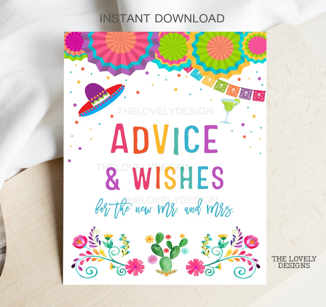 Fiesta Advice and Wishes for the New Mr. and Mrs. Sign Fiesta Bridal ...