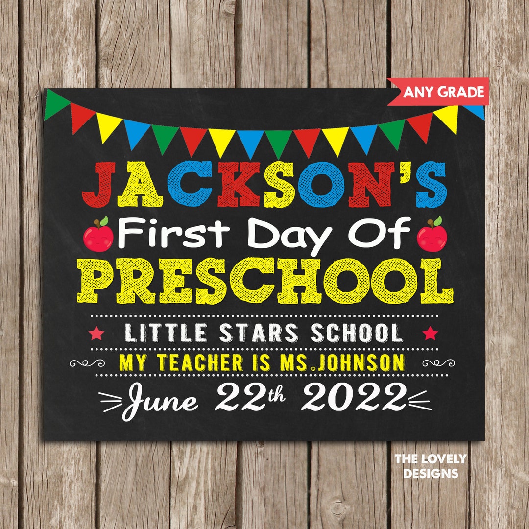 Last Day of School Sign Chalkboard,last Day of Preschool, Last Day of ...