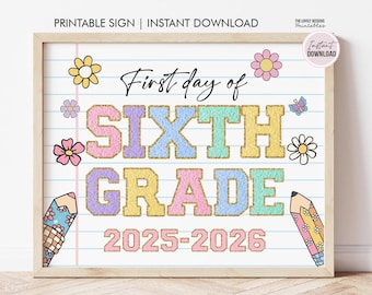 6TH GRADE Chalkboard Sign - Etsy