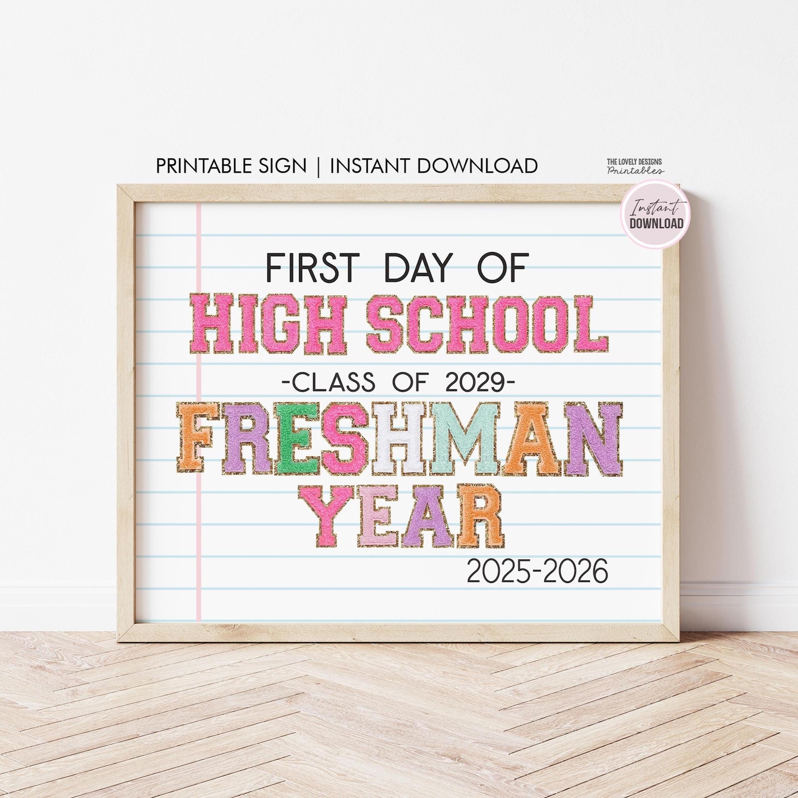 First Day of High School Sign, First Day of Freshman Year Sign, Class ...