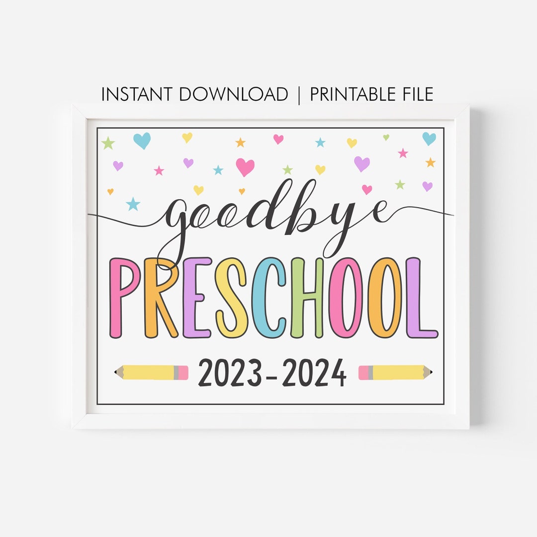 Girl Last Day of PRESCHOOL INSTANT DOWNLOAD Photo Prop Last Day of ...
