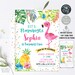 EDITABLE Flamingo Invitation Pineapple Birthday Invitate Pool Party ...