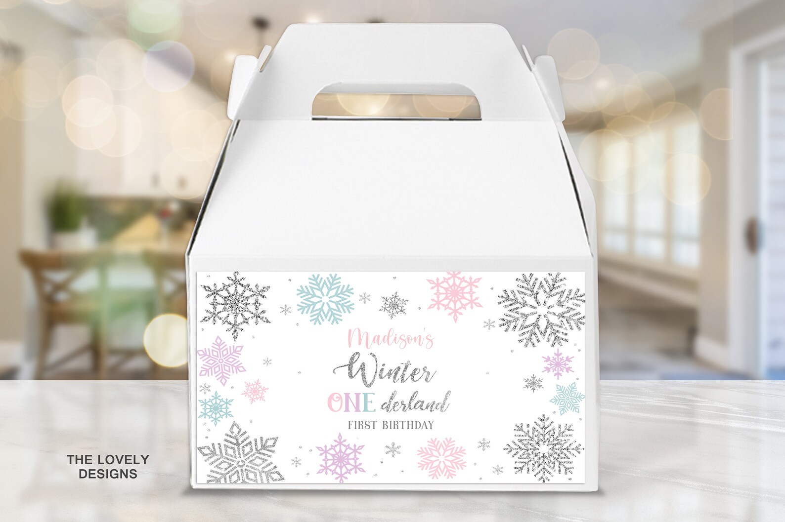 EDITABLE Winter Gable Box Label Winter Onederland Gift Box Label Winter ...