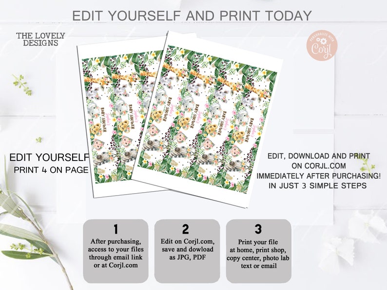 Editable Leopard Print Bottle Label Baby Shower Bottle Label - Etsy