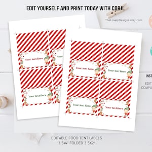 EDITABLE Christmas Place Card Template Holiday Card Dinner Table ...