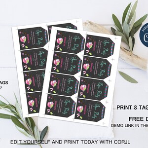 Editable Spa Party Gift Tag Spa Birthday Party Manicure Movie Spa ...