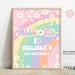 EDITABLE Daisy Groovy Welcome Sign Groovy Birthday Rainbow Pink Purple ...
