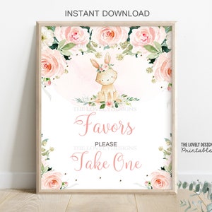 Bunny Favors Take One Sign Bunny Birthday Party Sign Easter Some Bunny ...