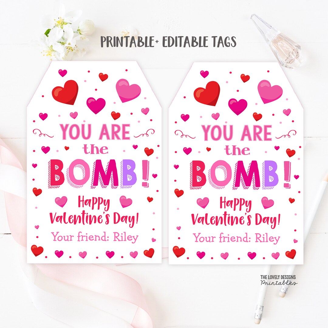 EDITABLE Hot Chocolate Bomb Tags Valentine's Day Hot Cocoa Bomb ...