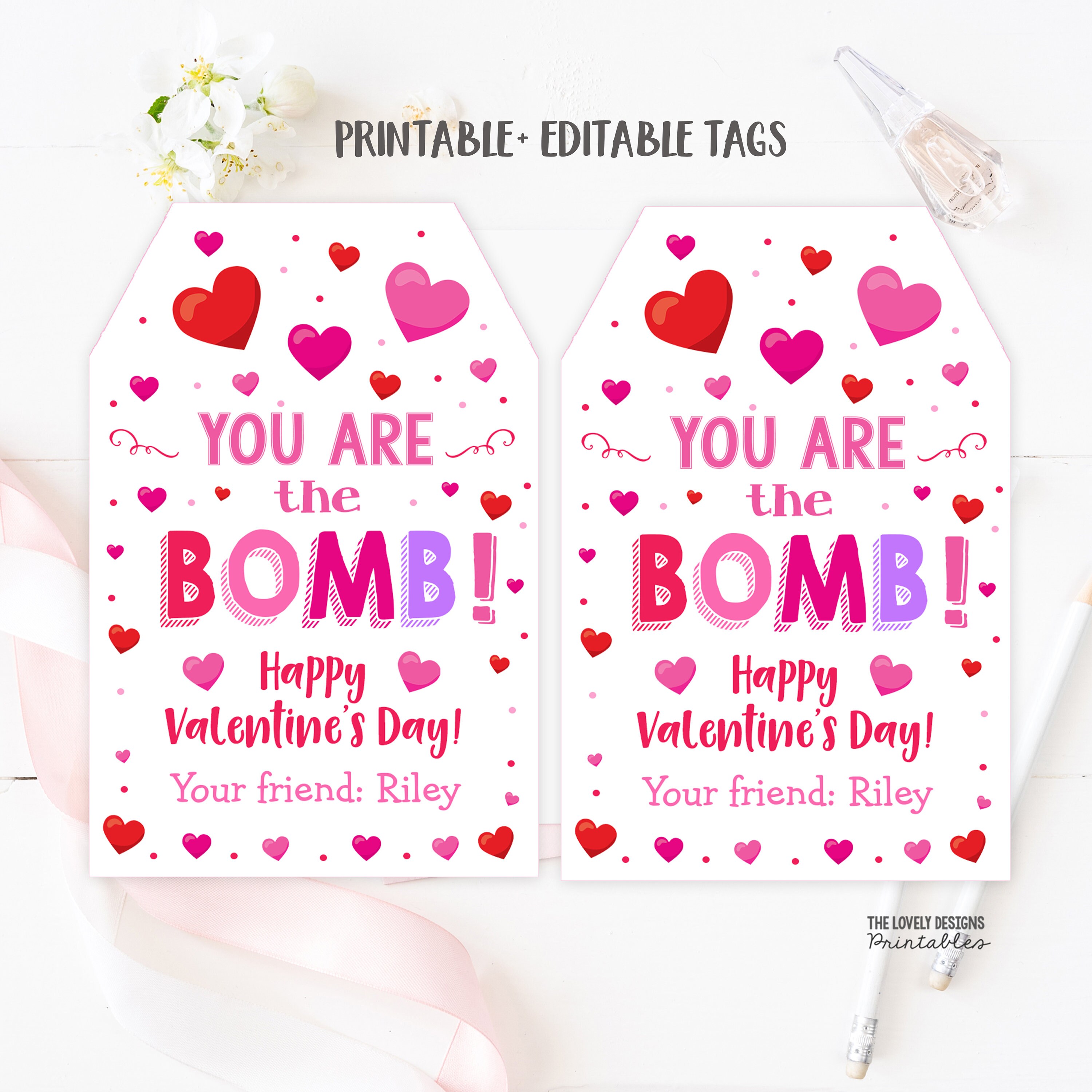EDITABLE Hot Chocolate Bomb Tags Valentine's Day Hot Cocoa - Etsy