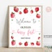 EDITABLE Strawberry Welcome Sign Sweet Strawberry Birthday Party Sign ...