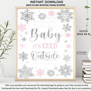 Baby It's Cold Outside Sign Winter Baby Shower Party Sign Snowflakes ...