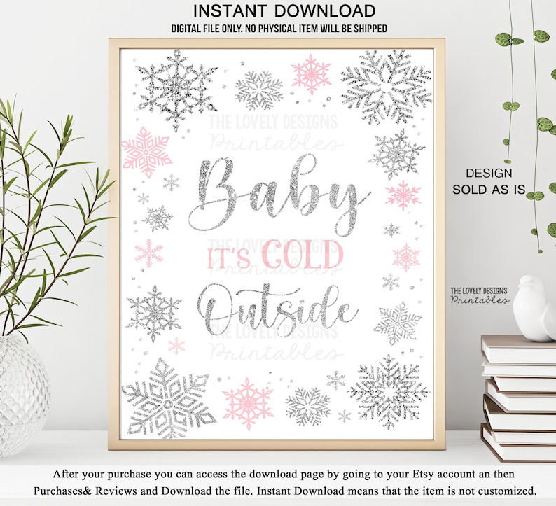 Baby Its Cold Outside Sign Winter Baby Shower Party Sign - Etsy
