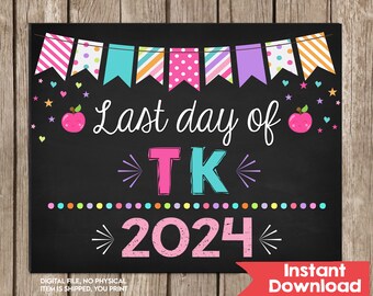 Shark Last Day of TK Sign Ocean Sea Last Day of School Printable ...