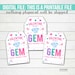 Gem Valentine Tag, You Are a Gem Valentine's Day Pop Tag Printable ...