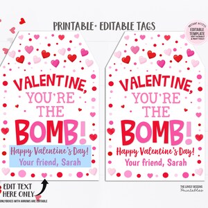 You're the Bomb Tag Valentine's Day, Bath Bomb Valentine Gift Tag, Hot ...