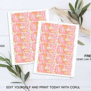 Editable Groovy Gift Tag Groovy Birthday Rainbow Tricolor Favor Tags ...