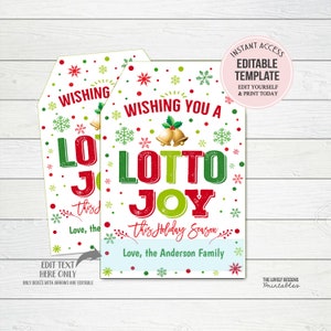 Christmas Lottery Gift Tag Printable Wishing You a Lotto Joy Teacher ...