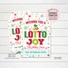Christmas Lottery Gift Tag Printable Wishing You a Lotto Joy Teacher ...