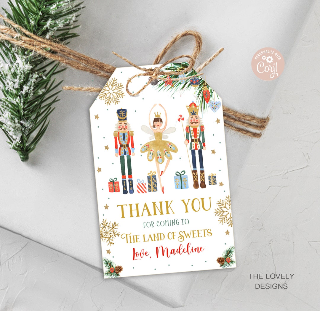 Editable Nutcracker Favor Tags Nutcracker Thank You Tags Sugar Plum ...