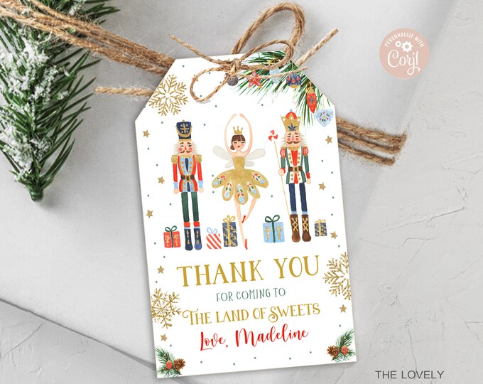 EDITABLE Nutcracker Favor Tags, Pink Nutcracker Gift Tags, Sugar Plum ...